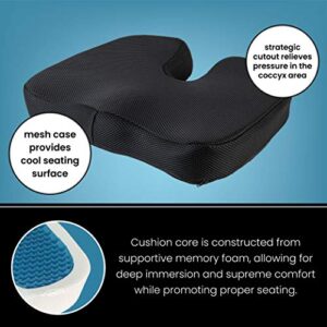 Healthy Spirit Gel Enhanced Seat Cushion | | Memory Foam and Gel Seat Cushion Office Chair Car Seat Cushion Coccyx, Black