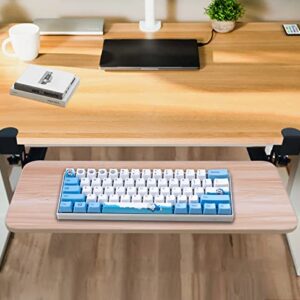 BOWEN EZ Keyboard Tray Under Desk, Slide-Out Keyboard Drawer Keyboard Platform, Clamp-On Mouse Keyboard Sliding Tray Computer Desk Extender for Typing Workstation, 25.3" W x 9.8" D