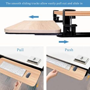 BOWEN EZ Keyboard Tray Under Desk, Slide-Out Keyboard Drawer Keyboard Platform, Clamp-On Mouse Keyboard Sliding Tray Computer Desk Extender for Typing Workstation, 25.3" W x 9.8" D