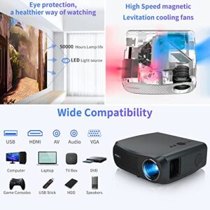 5G WiFi Bluetooth Projector, 10000L Native 1080P Outdoor Projector 4K Movie 300" Display, Wireless Sync Screen Home Theater Projector for iOS/Android Phone/HDMI/USB/PC/Fire Stick, 4D Keystone & Zoom