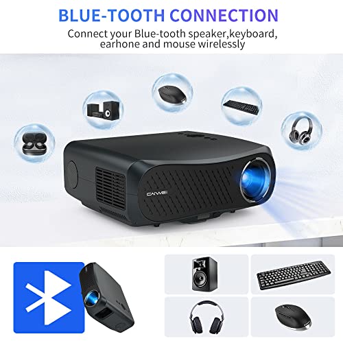 5G WiFi Bluetooth Projector, 10000L Native 1080P Outdoor Projector 4K Movie 300" Display, Wireless Sync Screen Home Theater Projector for iOS/Android Phone/HDMI/USB/PC/Fire Stick, 4D Keystone & Zoom