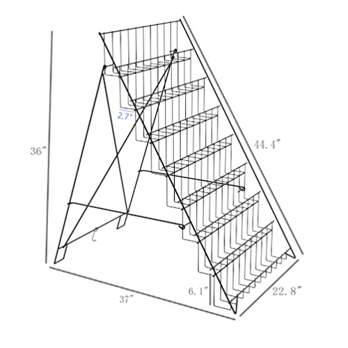 FixtureDisplays® 8-Tier Literature Holder Greeting Card Floor Stand Displays Book DVD Brochure Travel Collapsable Wire Metal Rack 1483new