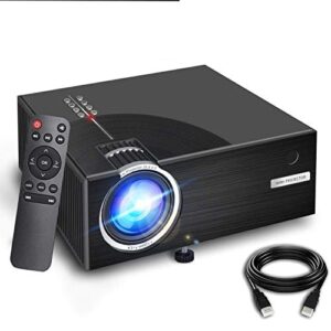 projector, cofun video projector 2800lux, full hd projector with 170” projection size, projector support 1080p hdmi usb vga av headphone jack, compatible laptop dvd ps4 amazon fire tv stick