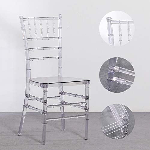 YaocongFurniture Transparent Ice Crystal Chair (2 Pack) Party Event Wedding Chairs,Acrylic Ghost Chairs,Flash Elegance Stacking Chiavari Chair,Clear Chair