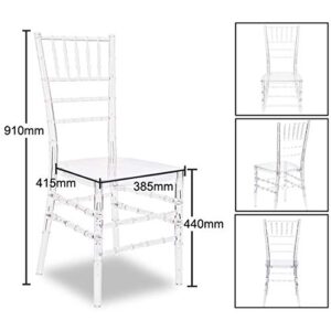 YaocongFurniture Transparent Ice Crystal Chair (2 Pack) Party Event Wedding Chairs,Acrylic Ghost Chairs,Flash Elegance Stacking Chiavari Chair,Clear Chair