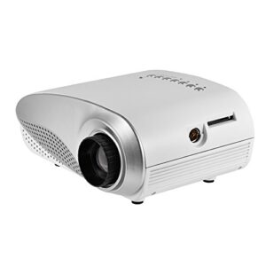 ashata mini projector,full led video projector 1080p supported mini multimedia home theater video projector w/ av/usb/vga/hdmi/sd slot (white)