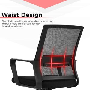 Drafting Chair Tall Office Chair Mesh Ergonomic Mid-Back Desk Chair with Adjustable Foot Ring for Executive Computer Standing Desk, Black