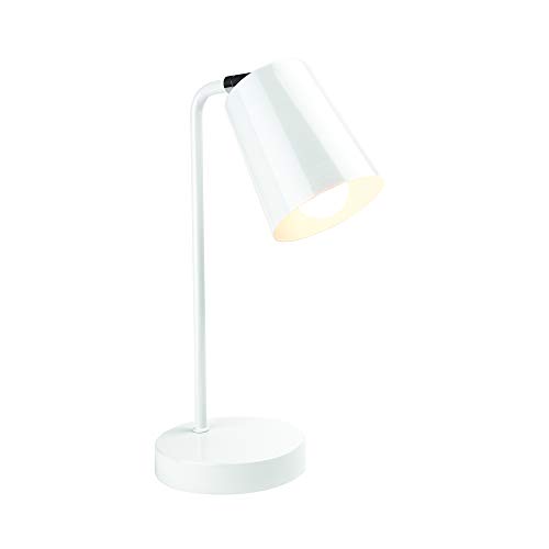 Newhouse Lighting NHDK-OS-WH Oslo Contemporary Desk Lamp with LED Bulb Included, White