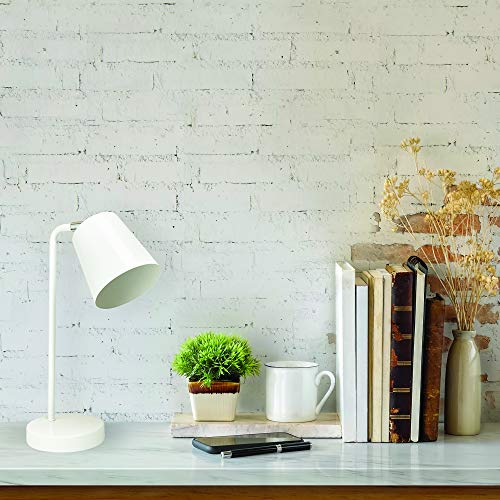 Newhouse Lighting NHDK-OS-WH Oslo Contemporary Desk Lamp with LED Bulb Included, White