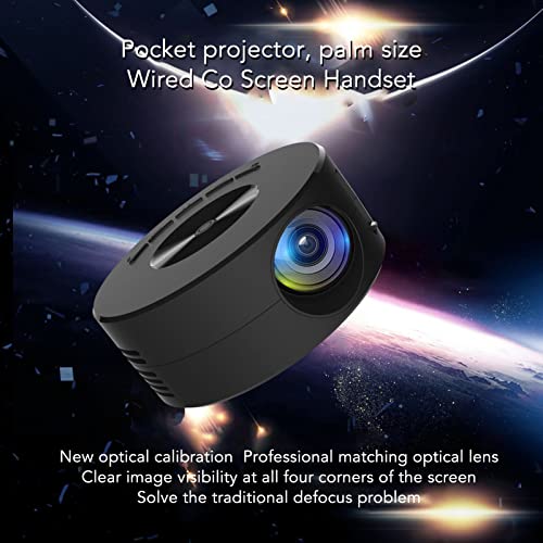 Video Projector, HD 1080P LED Mini Projector Portable Projector, Up to 100in USB Charging Wireless Movie Projector Built in Speaker, Outdoor Pocket Pico Projector for Smartphone, Tablet, Laptop