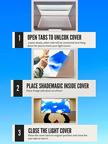 ShadeMAGIC - 4 Pack - Fluorescent Light Covers - 2x4 Film Insert for Ceiling Light Diffuser Panels - Tree Design - Classrooms and Offices - Decorative Lighting