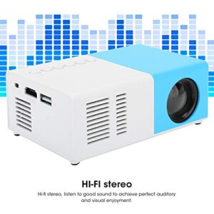 SALUTUY J9 Mini Portable Projector, Home Movie Projector USB, 4k Decoding, Remote Control, Bluetooth Supports Wireless Simultaneous Screen for Home Cinema & Outdoor Movie(White Blue)