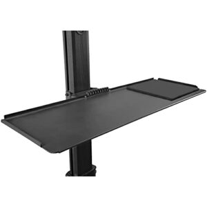 StarTech.com Mobile Workstation Cart with Monitor Mount, CPU/PC Holder, Keyboard Tray - Ergonomic Height Adjustable Desktop Cart - Rolling Mobile Standing Workstation on Wheels (WKSTNCART)