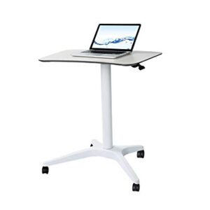 CARTMAY Pneumatic Adjustable Height Laptop Desk, Sit and Stand Mobile, Ergonomic Design, Excellent Computer Workstation for Classrooms, Offices, and Home! 25.5''x18 (White)