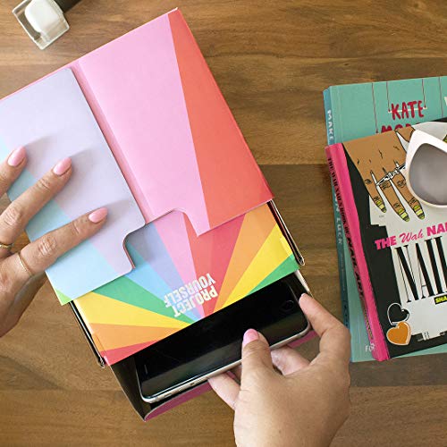 Luckies of London | Mini Projector | Cardboard Portable Projector | Phone Accessories | Smart Phone Projector & Movie Projector for Home | Tech Gadgets for Kids | 3.3ft Throw Distance | Rainbow