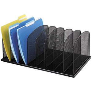 scranton & co black mesh desk organizer with 8 upright sections