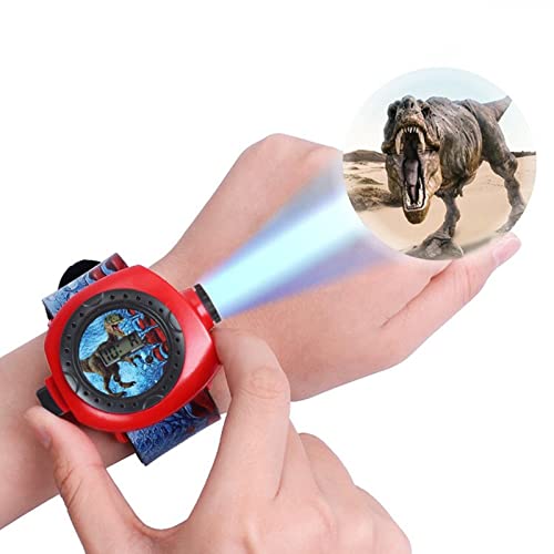 Chenfly Dinosaur Projector Digital Wrist Watch Kids Watch 24 Dinosaur Design Cartoon Watch Projector Funny with Strap Educational Toy Gift