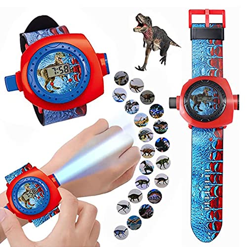 Chenfly Dinosaur Projector Digital Wrist Watch Kids Watch 24 Dinosaur Design Cartoon Watch Projector Funny with Strap Educational Toy Gift