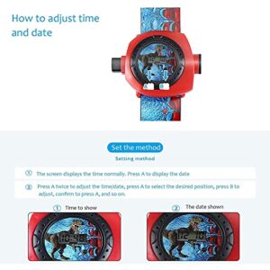 Chenfly Dinosaur Projector Digital Wrist Watch Kids Watch 24 Dinosaur Design Cartoon Watch Projector Funny with Strap Educational Toy Gift