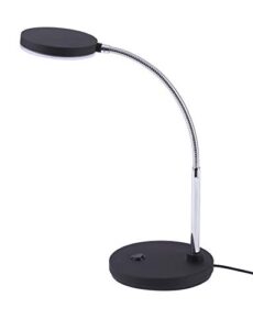 bostitch office led metal gooseneck desk lamp, flicker free, adjustable head (vled1800bk), black