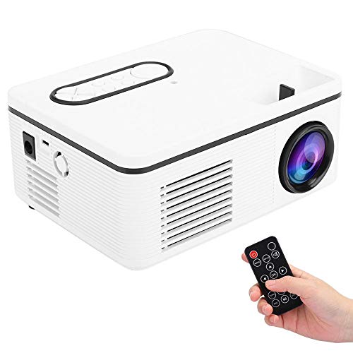 Mini Projector, S361 1080p Portable Projector HD Home LED Projector for Desktop / DVD / Mobile Phone / Speaker,for Home Party Traveling Camping,(US 100-240V)(White)