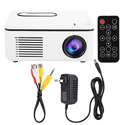 Mini Projector, S361 1080p Portable Projector HD Home LED Projector for Desktop / DVD / Mobile Phone / Speaker,for Home Party Traveling Camping,(US 100-240V)(White)