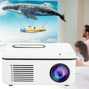 Mini Projector, S361 1080p Portable Projector HD Home LED Projector for Desktop / DVD / Mobile Phone / Speaker,for Home Party Traveling Camping,(US 100-240V)(White)