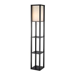 adesso 3193-01 titan tall shelf floor lamp, 72 in, 150w incandescent/equiv. cfl, black pvc veneer on mdf, 1 floor lamp