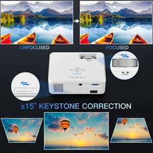 5G WiFi Bluetooth Native 1080P Projector, 9800LM HD Movie Projector, Pericat 250'' Display Viedo Projector 4K Support, Portable Outdoor Projector for TV Stick, Phone, Mac