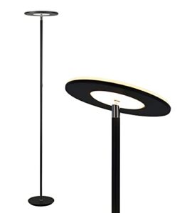 j&v showroom led sky floor lamp -dimmable modern design led floor lamp for living room, bedroom, porch, office, study room, hotel, black