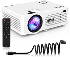 4500 lumens mini projector (upgraded version) led portable projector, video projector with 170” display and 1080p support, compatible with tv stick, ps4, hdmi, vga, tf, av and usb (renewed)