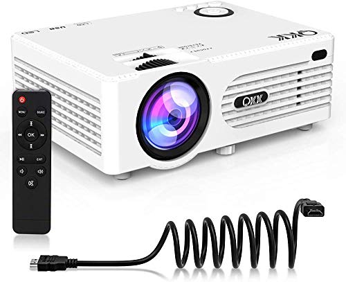 4500 Lumens Mini Projector (Upgraded Version) LED Portable Projector, Video Projector with 170'' Display and 1080P Support, Compatible with TV Stick, PS4, HDMI, VGA, TF, AV and USB (Renewed)