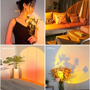 NEWHCTE RL001 Sunset Lamp Projection, 7 RGB Colors Changing Projector LED Lights Floor Lamp, 360 Degree Rotation USB Rechargeable Sunset Lamp for Party/Bedroom/Home