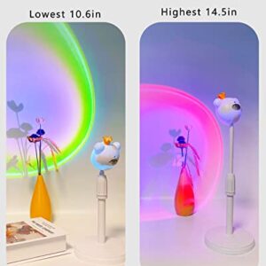 NEWHCTE RL001 Sunset Lamp Projection, 7 RGB Colors Changing Projector LED Lights Floor Lamp, 360 Degree Rotation USB Rechargeable Sunset Lamp for Party/Bedroom/Home