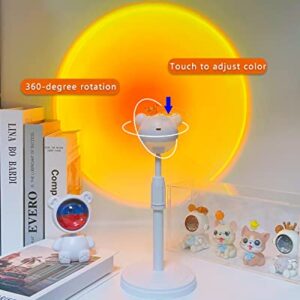 NEWHCTE RL001 Sunset Lamp Projection, 7 RGB Colors Changing Projector LED Lights Floor Lamp, 360 Degree Rotation USB Rechargeable Sunset Lamp for Party/Bedroom/Home