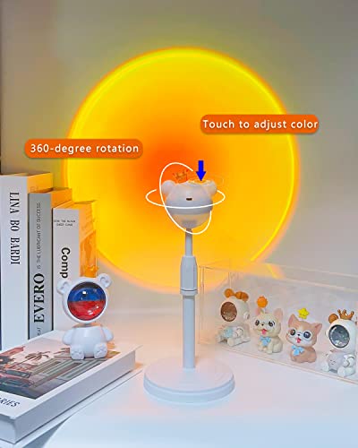 NEWHCTE RL001 Sunset Lamp Projection, 7 RGB Colors Changing Projector LED Lights Floor Lamp, 360 Degree Rotation USB Rechargeable Sunset Lamp for Party/Bedroom/Home