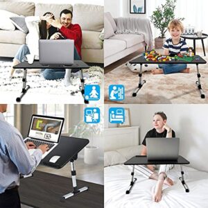 ZEMILY Portable Folding Laptop Stand Holder Study Table Desk Cooling Fan Foldable Computer Desk for Bed Sofa Tea Serving Table Stand