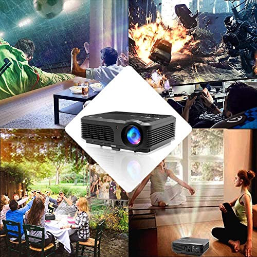 Full HD 1080P Android Projector with WiFi and Bluetooth, Wireless Projectors Sync Screen for iPhone iPad, Big Screen Display Video Proyector Outdoor Movie Night Backyard, 4D Keystone & Zoom, HDMI