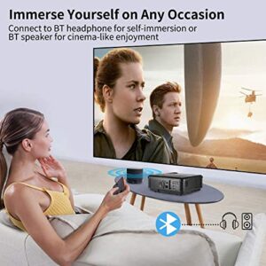 Full HD 1080P Android Projector with WiFi and Bluetooth, Wireless Projectors Sync Screen for iPhone iPad, Big Screen Display Video Proyector Outdoor Movie Night Backyard, 4D Keystone & Zoom, HDMI