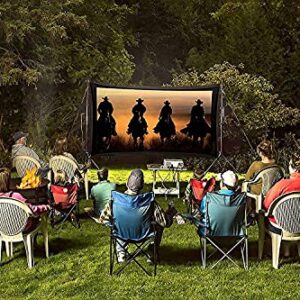 Backyard Theater Kit | Recreation Series System | 11' Front and Rear Projection Screen with 1080p HD Savi 4000 Lumen Projector, Sound System, Streaming Device w/WiFi (EZ-100)