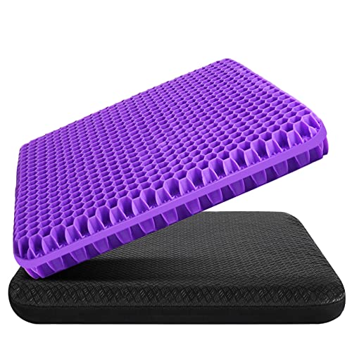 Large Gel Seat Cushion, Cooling seat Cushion, Absorbs Pressure Points, Purple Seat Cushion, Wheelchair Cushions, Gel Cushion for Office Chair Home Car seat Cushion, with Non-Slip Cover 1