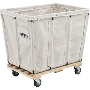 global industrial 12 bushel, canvas basket bulk truck, 36″ l x 26″ w x 33-1/2″h, unassembled