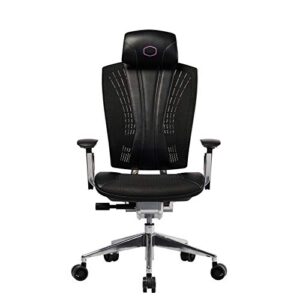 cooler master ergo l ergonomic office mesh chair, comfortable computer desk chairs with high back & rolling wheels for home and work, lumbar support adjustable backrest headrest armrest deskchair