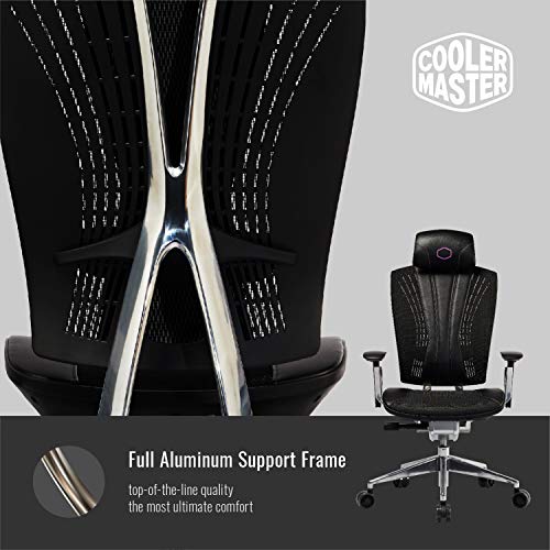 Cooler Master Ergo L Ergonomic Office Mesh Chair, Comfortable Computer Desk Chairs with High Back & Rolling Wheels for Home and Work, Lumbar Support Adjustable Backrest Headrest Armrest Deskchair