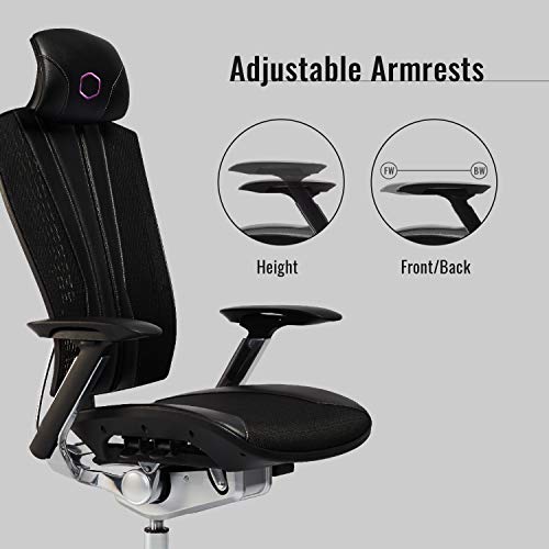 Cooler Master Ergo L Ergonomic Office Mesh Chair, Comfortable Computer Desk Chairs with High Back & Rolling Wheels for Home and Work, Lumbar Support Adjustable Backrest Headrest Armrest Deskchair