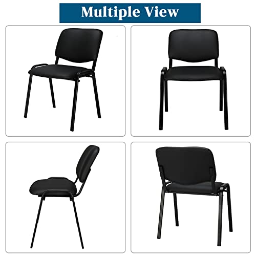 VINGLI Waiting Room Chairs, 5-Pack PU Church Chairs Conference Room Chairs Stackable Chairs, Office Guest Chairs & Reception Chairs Stacking Chairs for Meeting Room, Office Lobby, Simple&Space-Saving