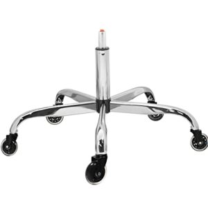 Frassie 28 Inch Office Chair Metal Base Replacement Heavy Duty Computer Chair Base Part with 5 Casters 1 Gas Lift Cylinder (Silver)