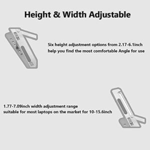 TENGYI T up Portable Laptop Stand, Multi-Angle Riser with Heat-Vent, Aluminum X-Shaped Computer Holder with Anti-Slip Rubber Compatible with 9-15.6 inch Notebooks PAD and so on (Silver)