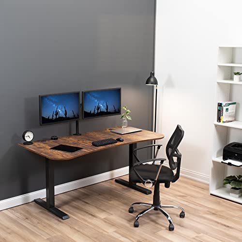 VIVO 63 x 32 inch Universal Table Top for Standard and Sit to Stand Height Adjustable Home and Office Desk Frames, 3 Section Desktop, Vintage Brown, DESK-TOP1N