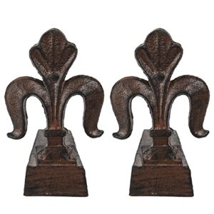 decorative door stops sets wedge – heavy duty cast iron 2 pack iris pattern door stops wedge for bottom of door black cute doorstop guichifun